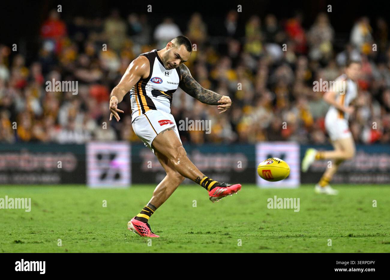 Jarman Impey of the Hawks during the AFL Round 15 match between the ...