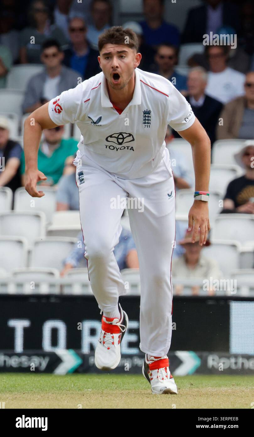 London, ENGLAND - England's Josh Tongue (Nottinghamshire) in action ...