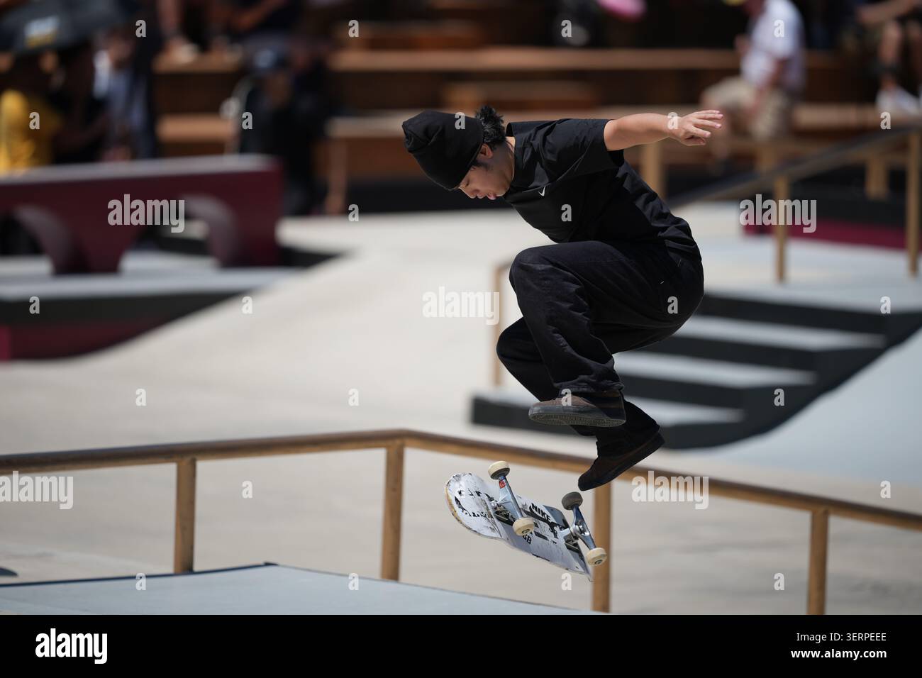 Daiki Ikeda of Japan competes during the men quarterfinals at the ...