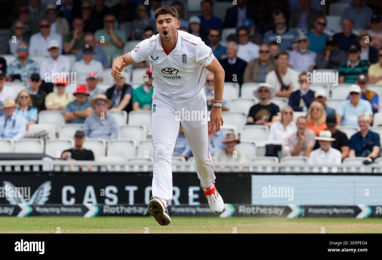 London, ENGLAND - England's Josh Tongue (Nottinghamshire) in action ...