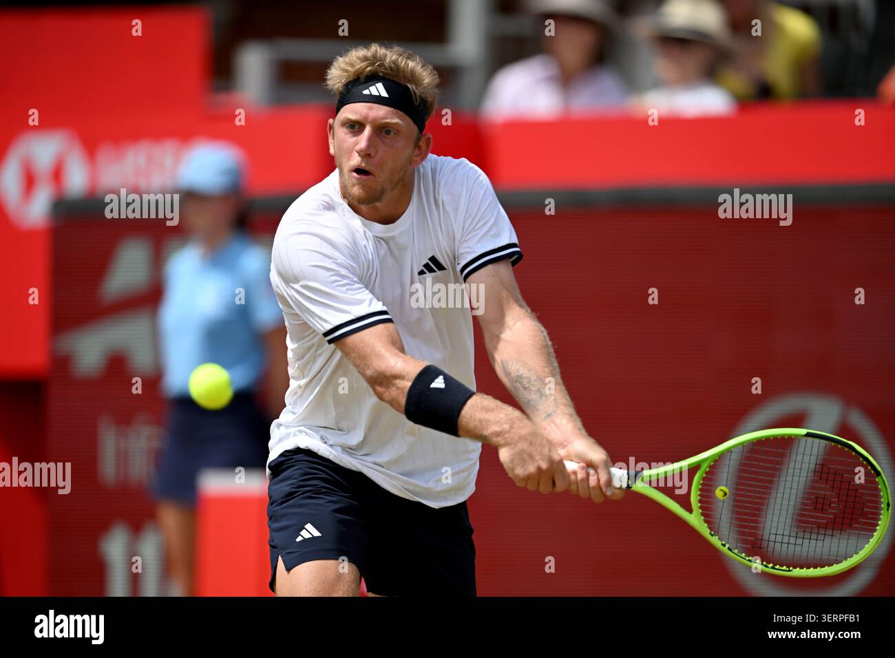 Alejandro Davidovich Fokina of Spain in action against Corentin Moutet ...