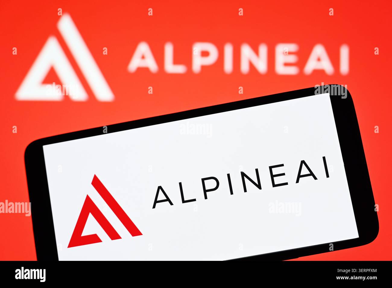 In this photo illustration, the AlpineAI logo is seen displayed on a ...