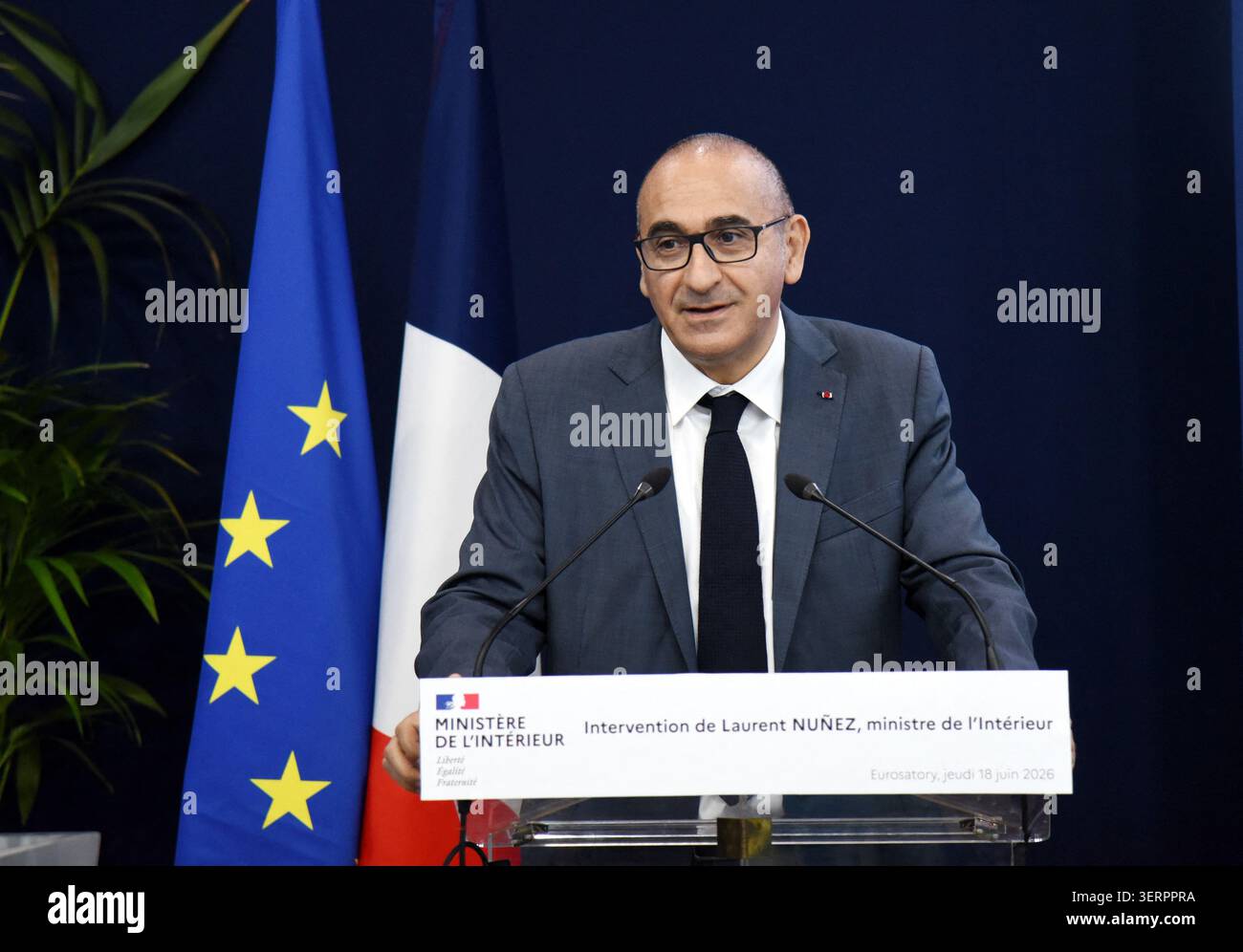 Laurent Nunez during the Eurosatory land and airland defence and ...
