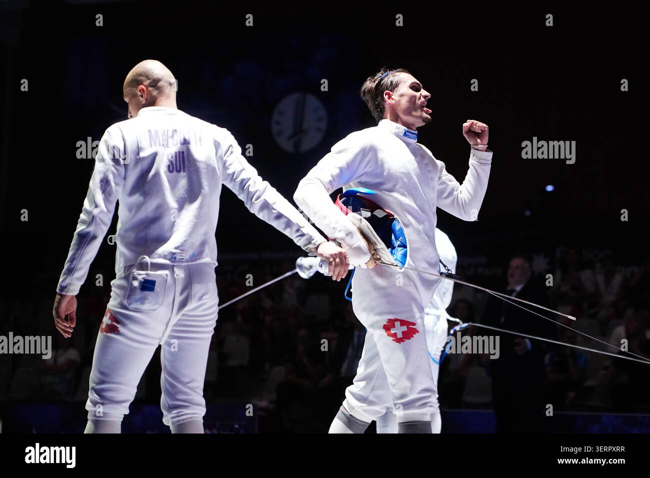 Ian HAURI of Switzerland celebrates during 2026 European Fencing ...