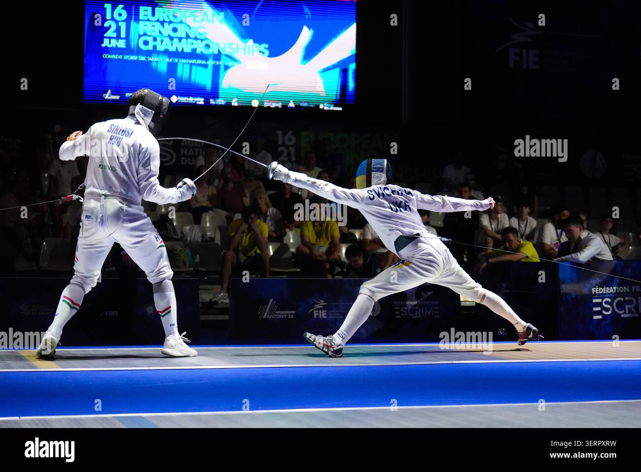 Roman SVICHKAR of Ukraine and Gergely SIKLOSI of Hungary during 2026 ...