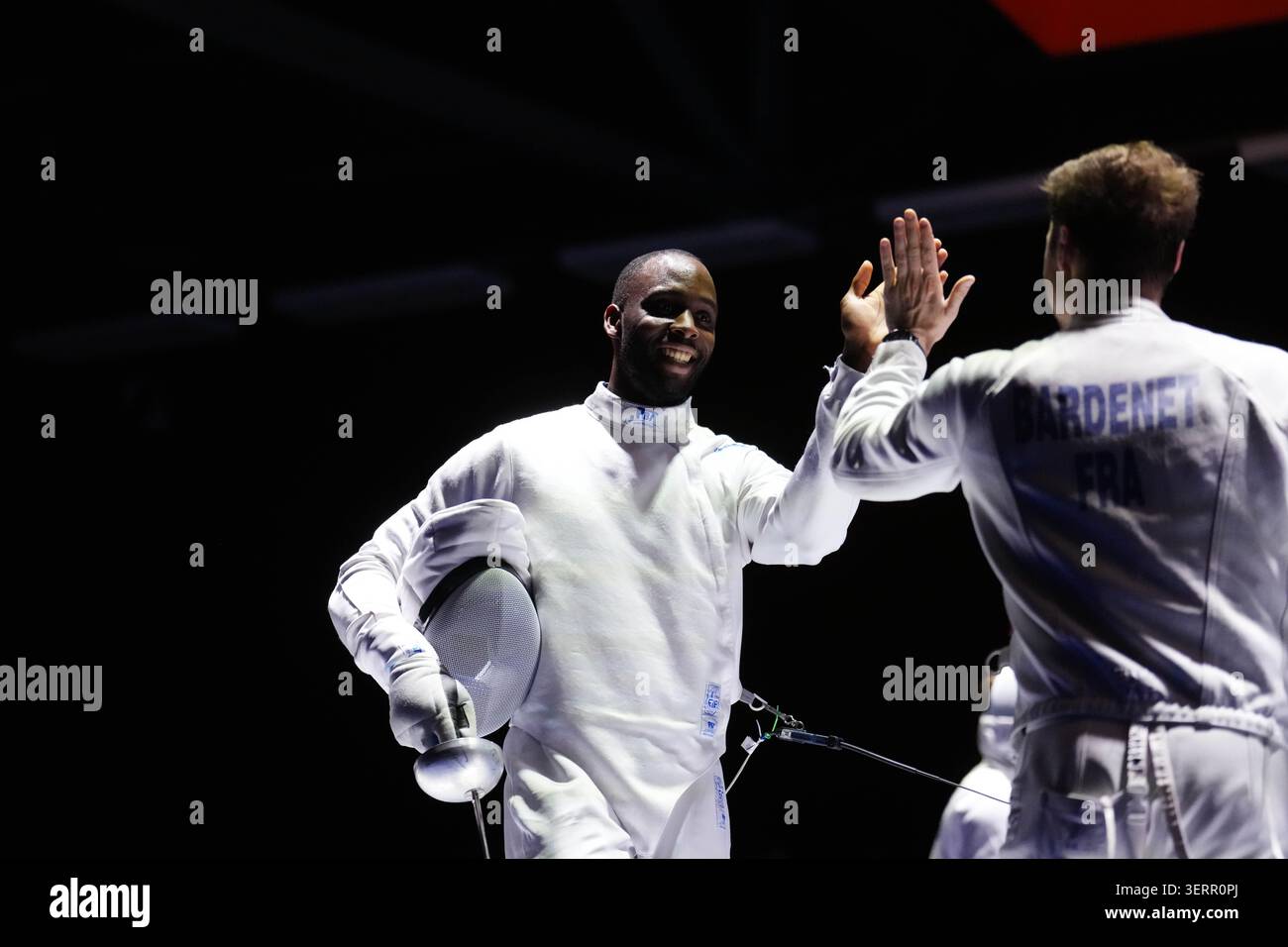 Aymerick GALLY of France celebrates during 2026 European Fencing ...