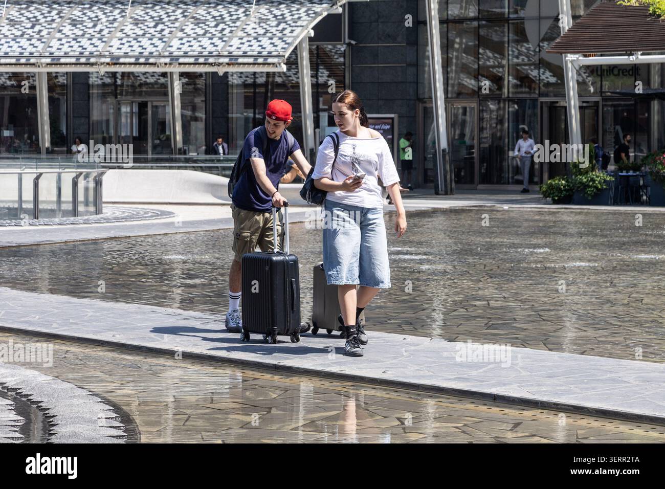 IPA85851666 - Milan, June 19, 2026, Piazza Gae Aulenti, summer, hot ...