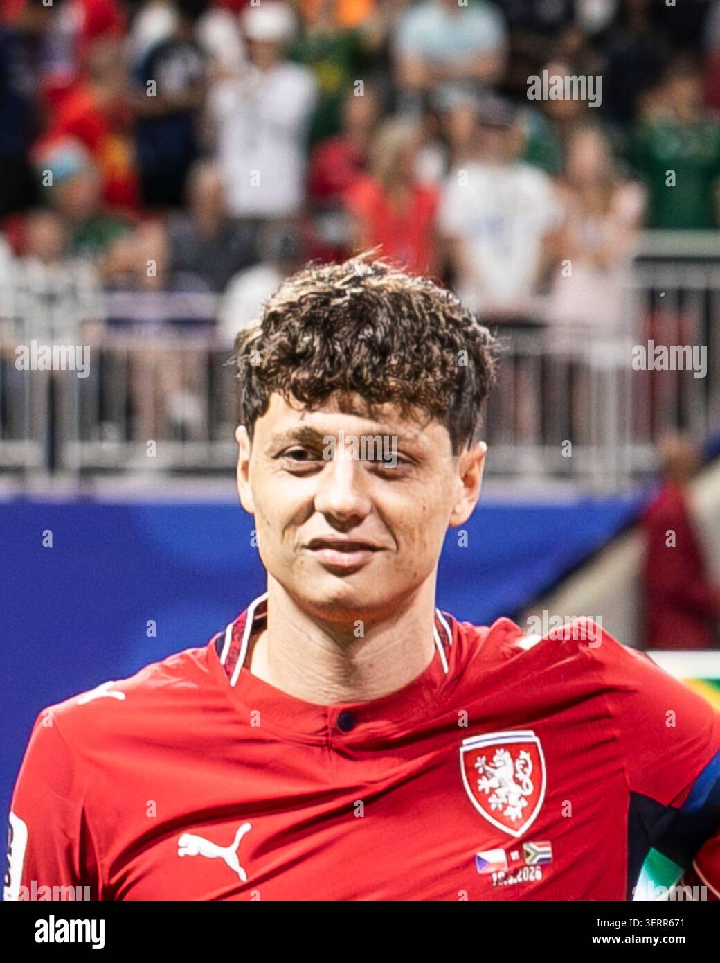 Czechia defender Ladislav Krejčí (7) poses for a photo before the FIFA ...