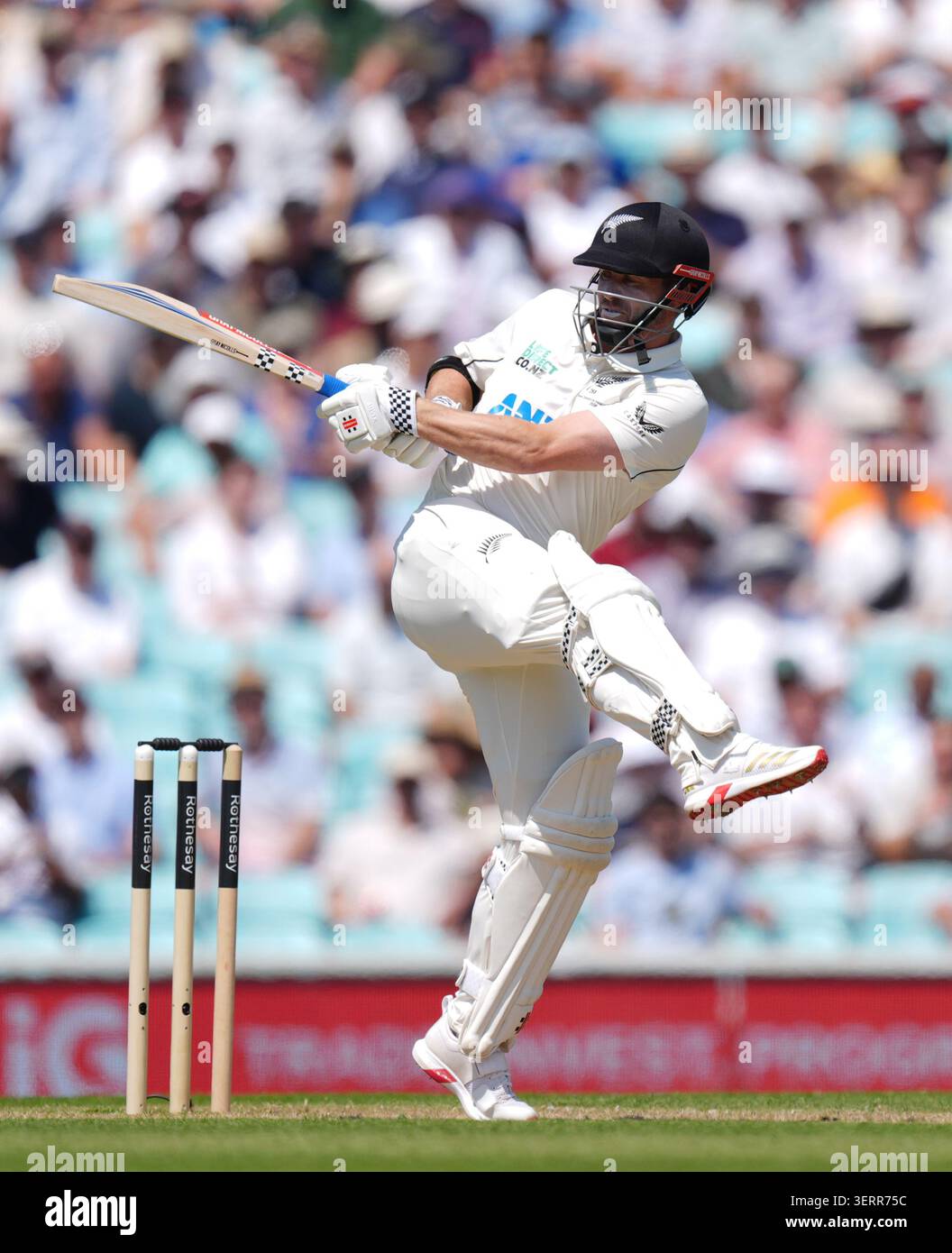 New Zealand's Henry Nicholls on day three of the Second Rothesay Test ...