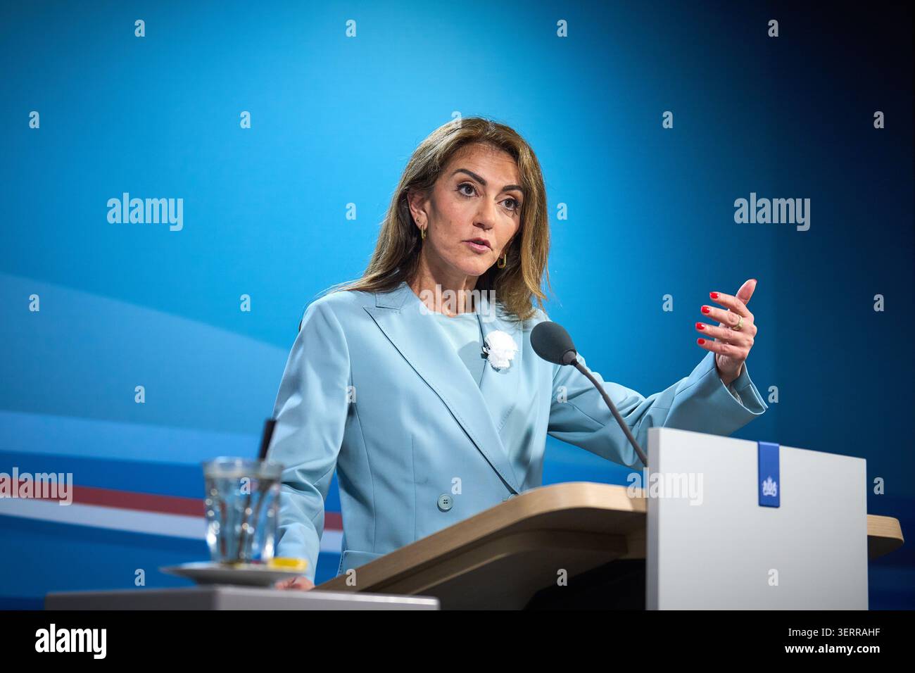 THE HAGUE - Deputy Prime Minister Dilan Yeşilgöz speaks to the press ...