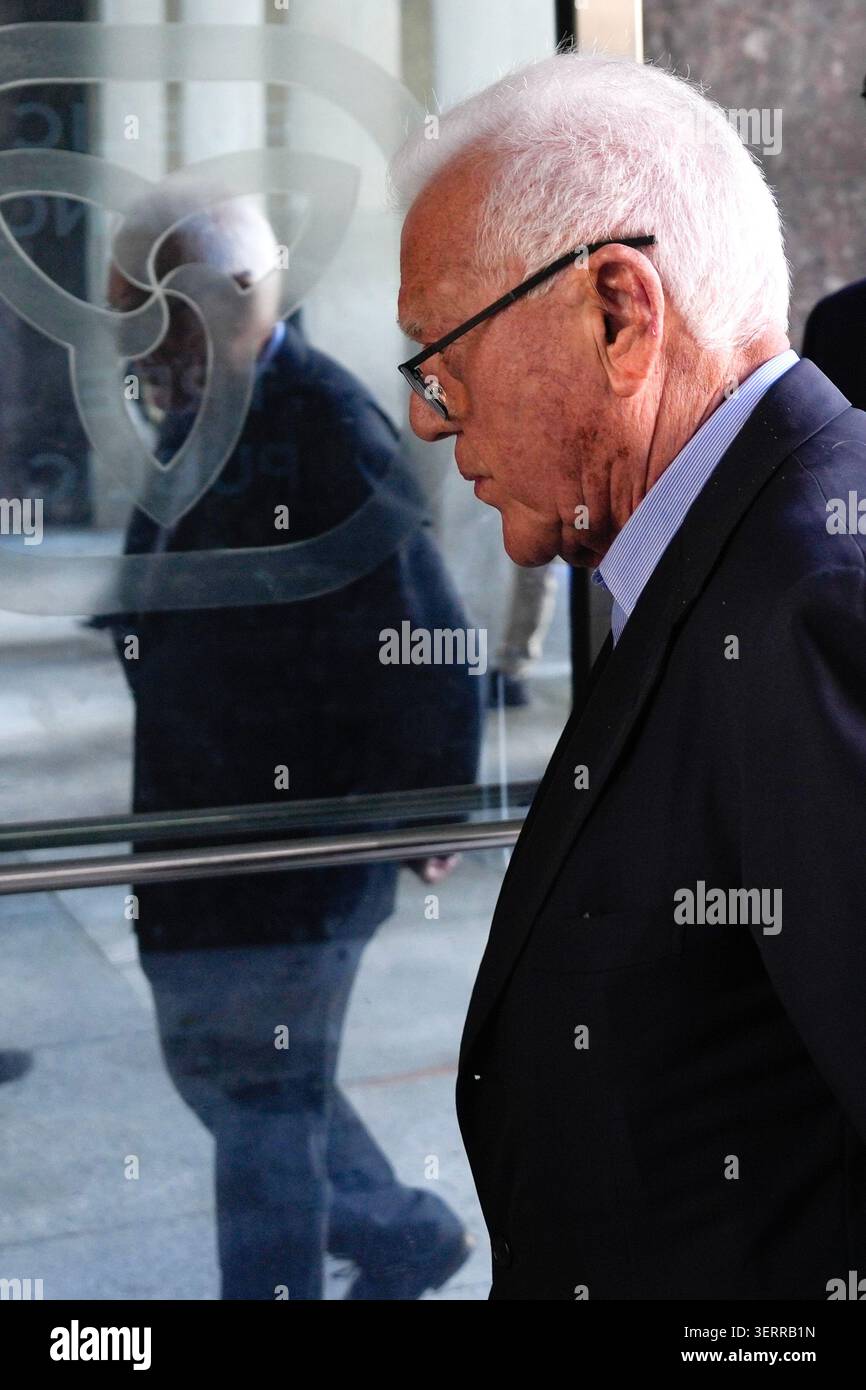 Frank Stronach arrives at a Toronto court on Friday, June 19, 2026. THE ...
