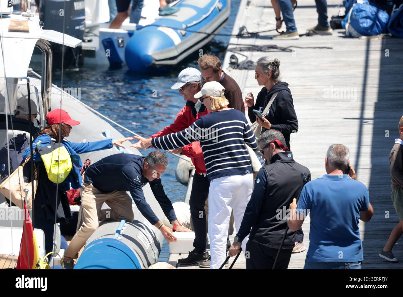 María Zurita sailing, on 19 June 2026, in Sanxenxo (Spain). CELEBRITIES ...