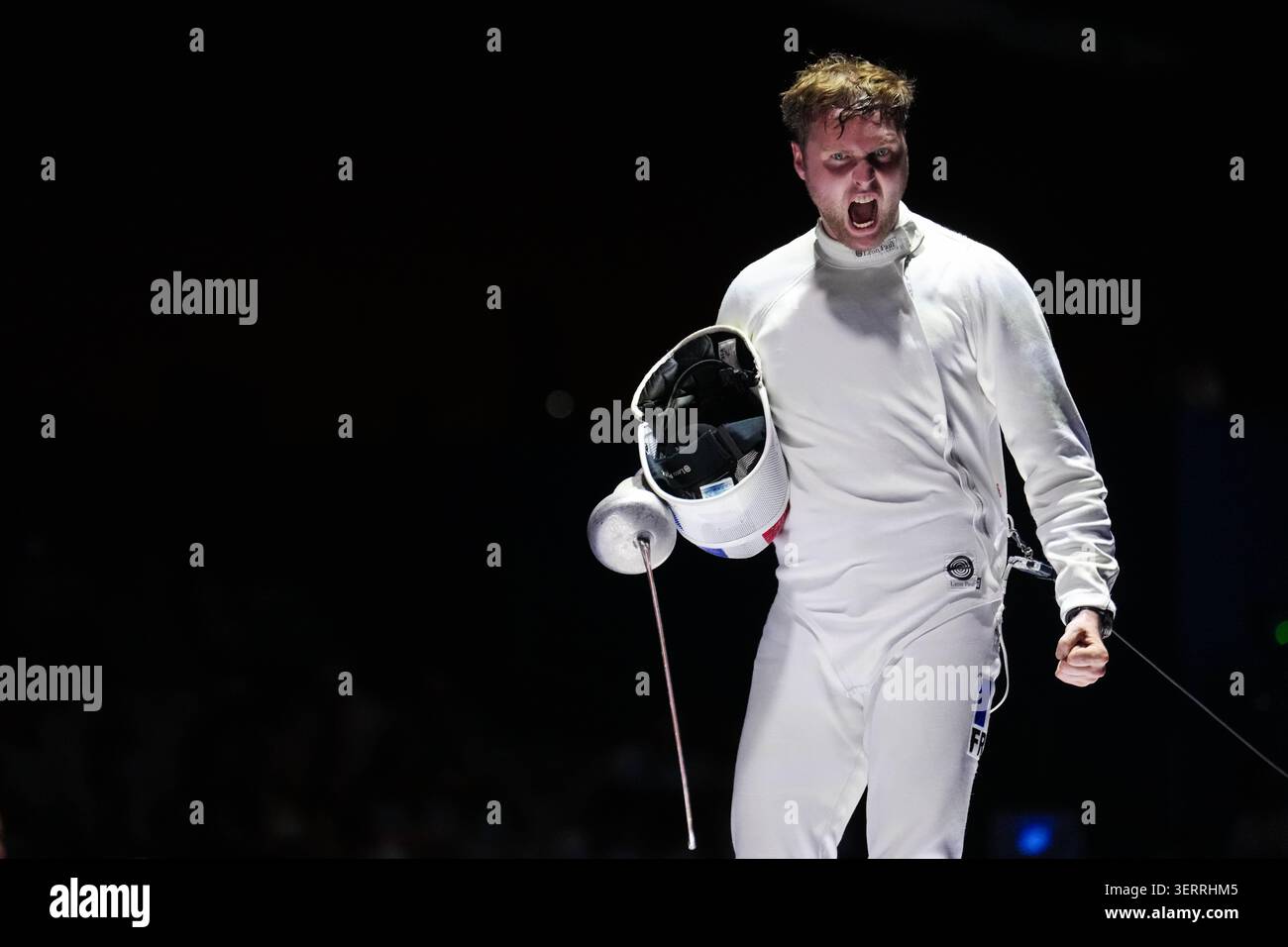 Alexandre BARDENET of France celebrates during 2026 European Fencing ...