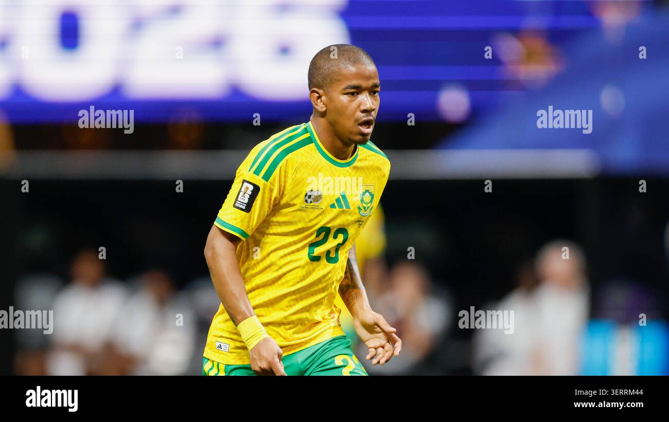 South Africa's Jayden Adams during the World Cup Group A soccer match ...