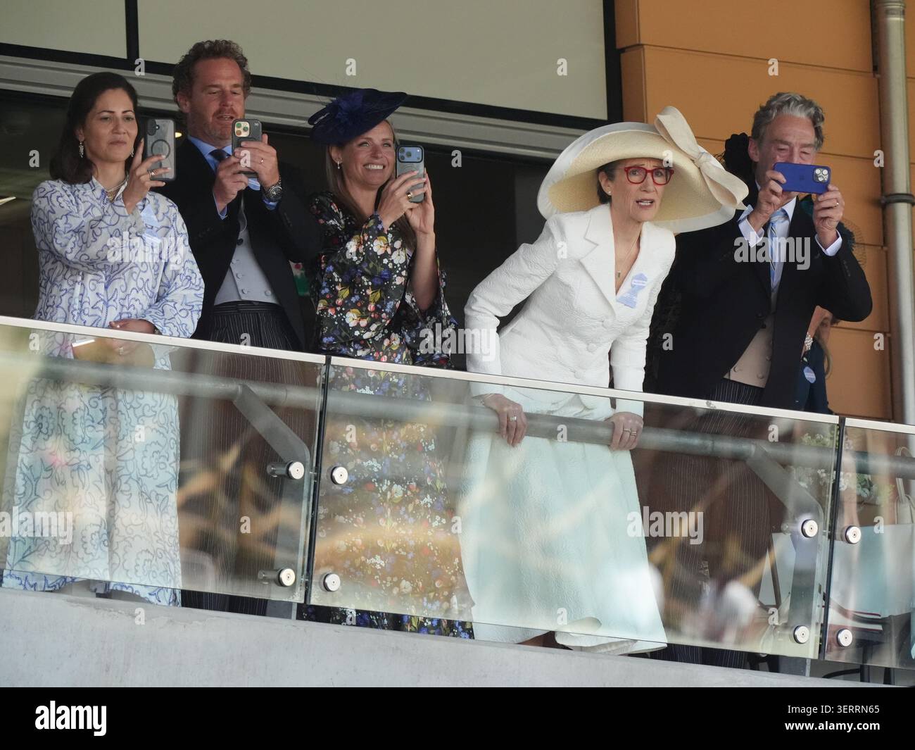 Mishal Husain (left) and Harriet Walter (2nd right) watch the second ...