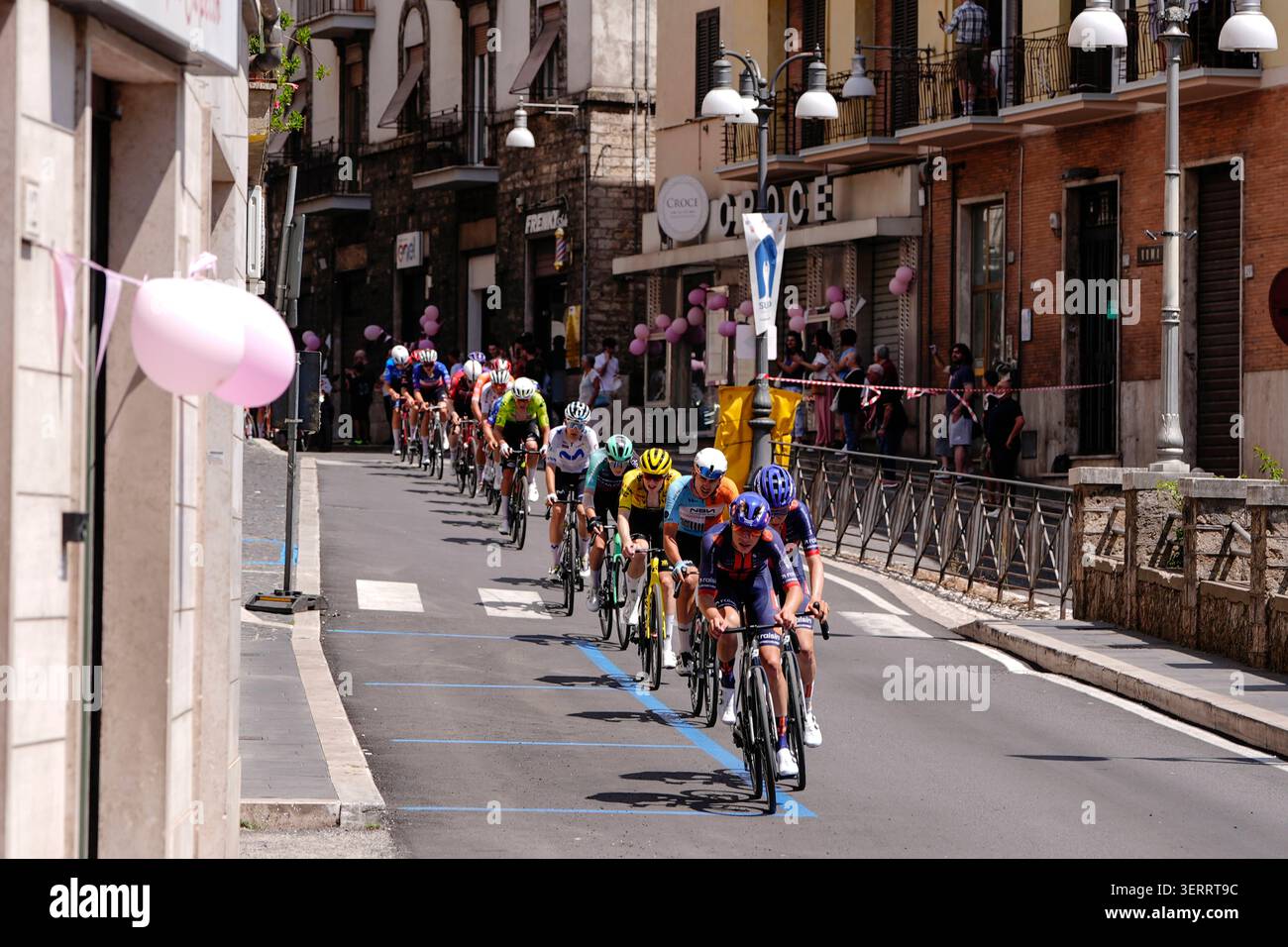 The pack rides during Stage 6 of the Giro Next Gen 2026, from Velletri ...