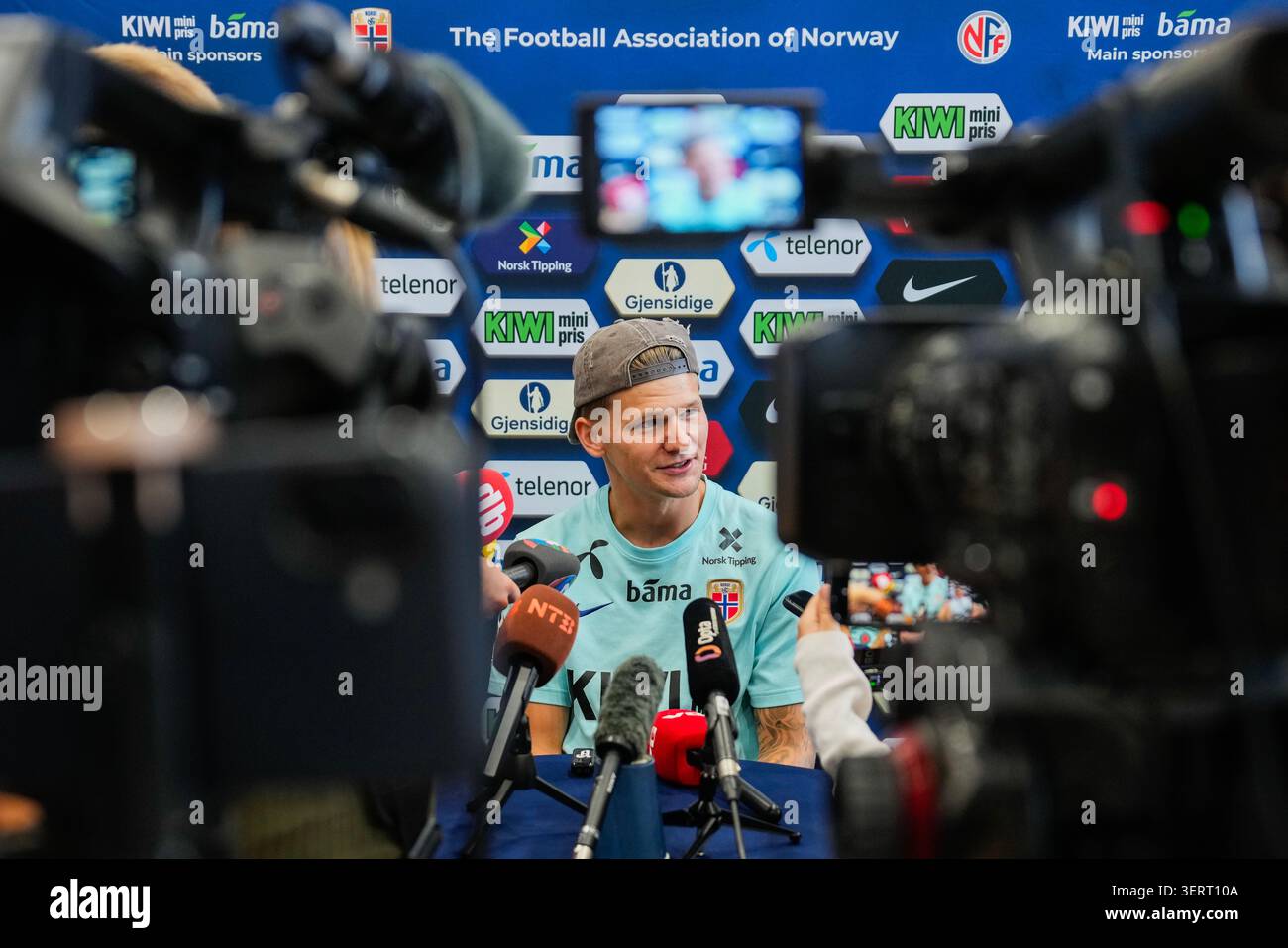 Greensboro, USA 20260619. Norway's David Møller Wolfe during a press ...
