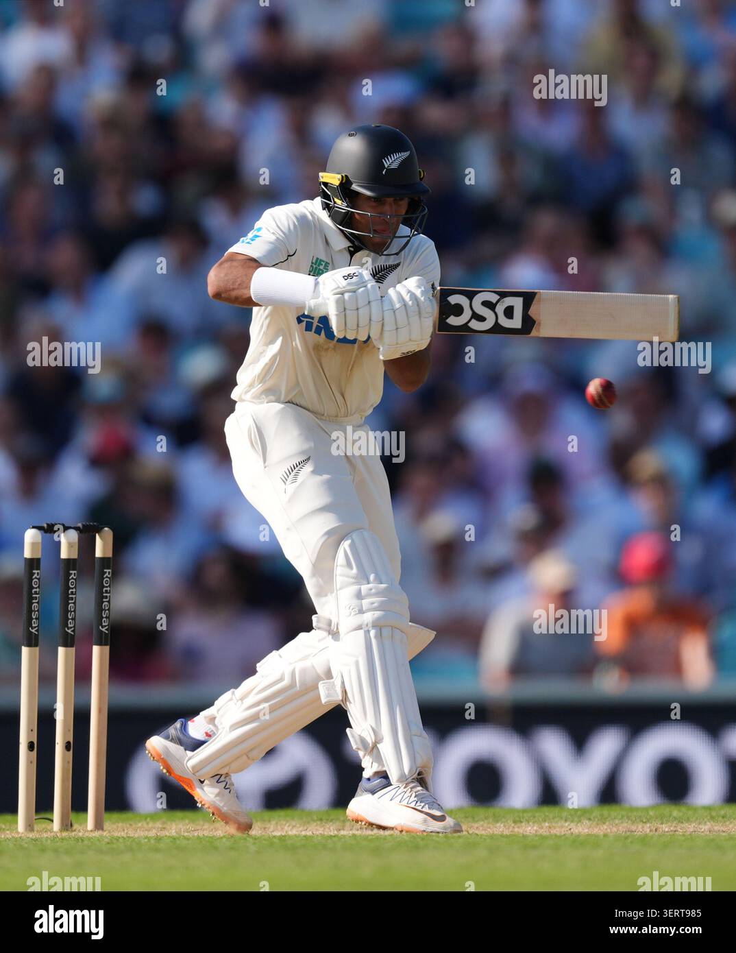 New Zealand's Rachin Ravindra on day three of the Second Rothesay Test ...