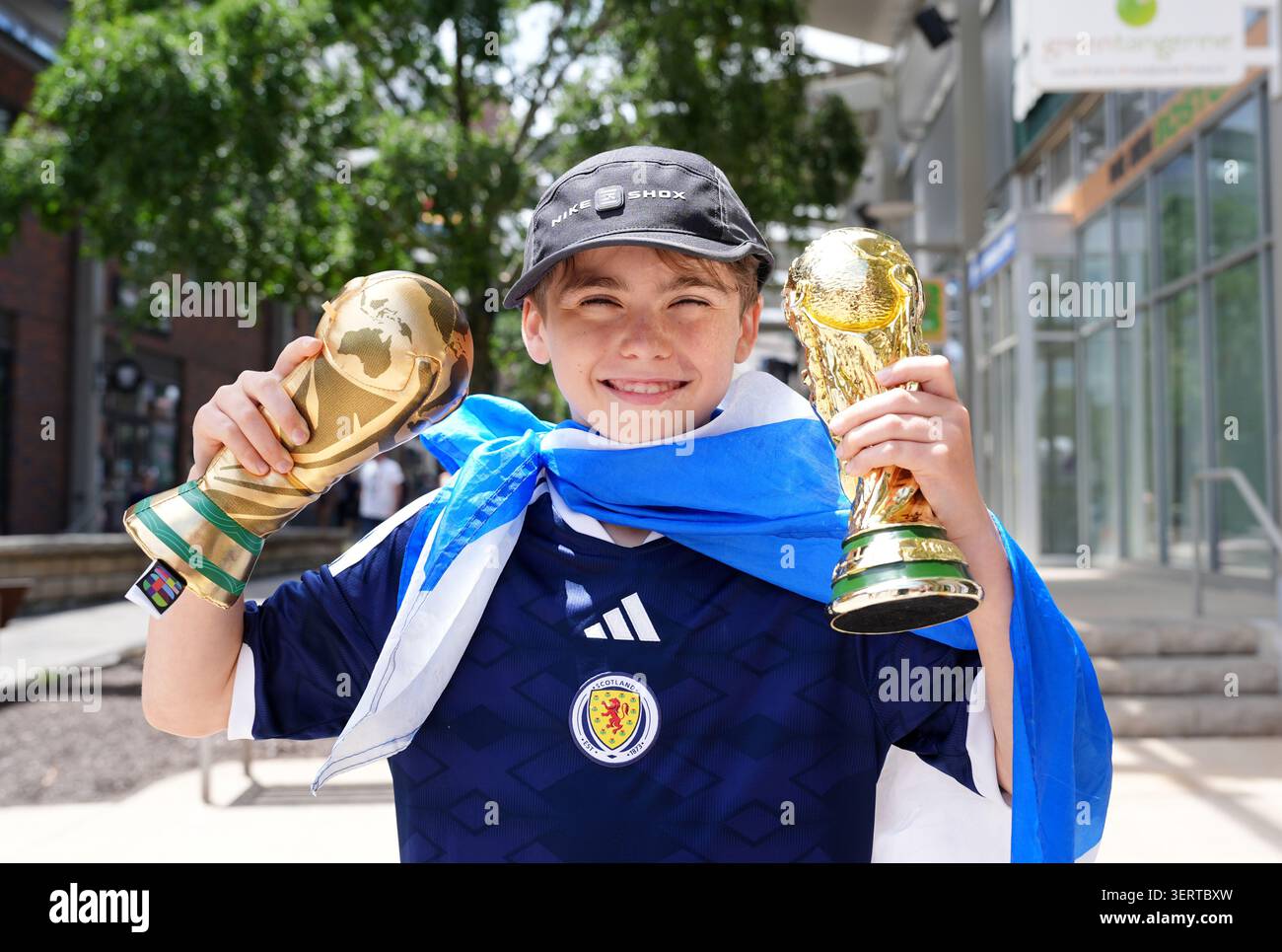 A Scotland fan ahead of the FIFA World Cup Group C match at the Boston ...