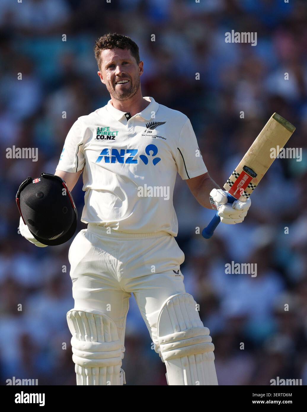 New Zealand's Henry Nicholls celebrates reaching his century on day ...