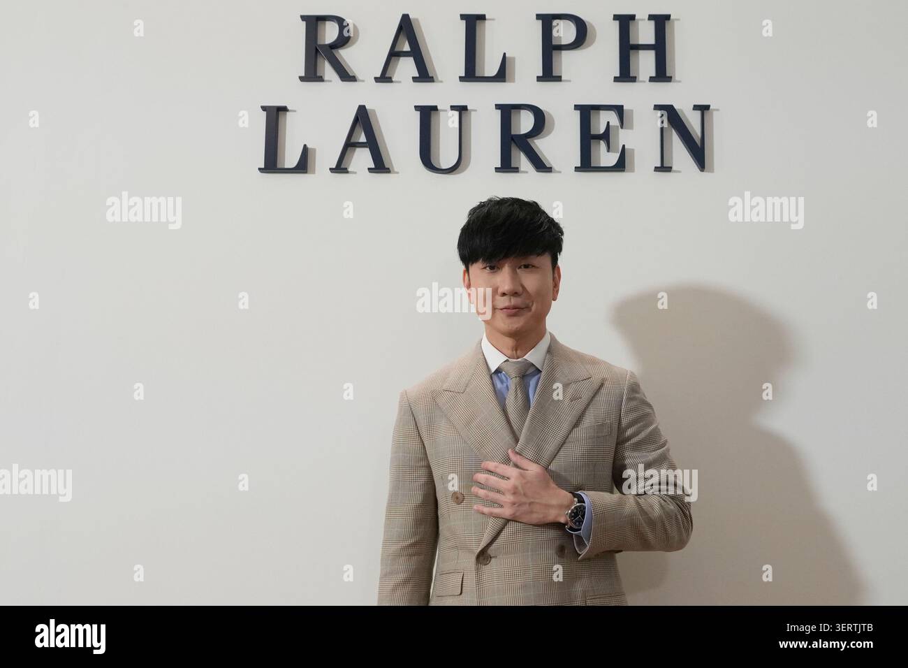 JJ Lin arrives for the Ralph Lauren Spring/Summer 2027 men's collection ...
