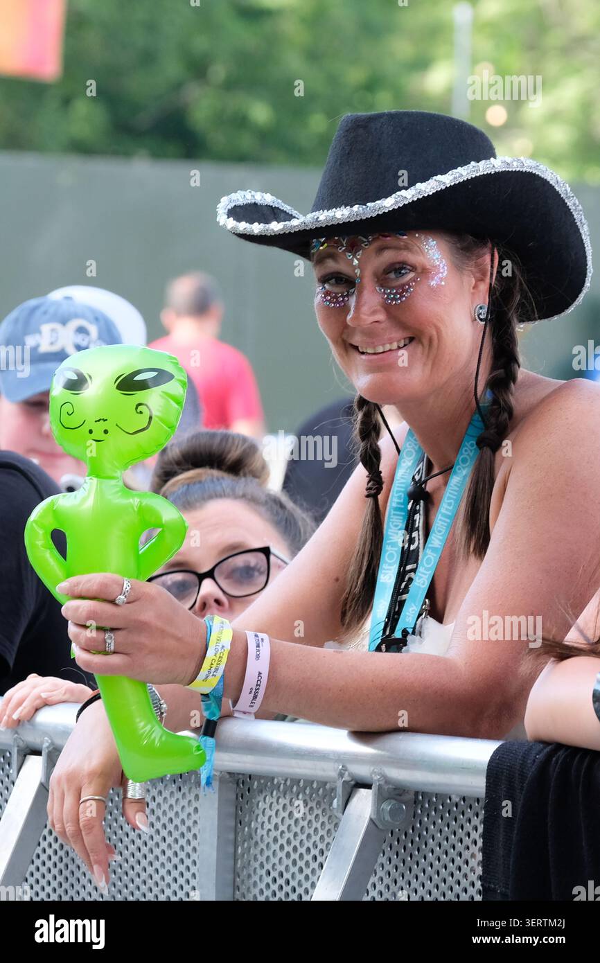 Newport, Isle of Wight, UK. 19th June, 2026, festival goer in the crowd ...