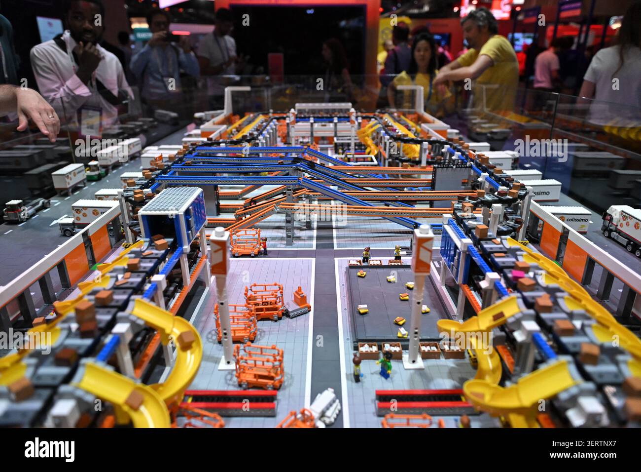 This photograph shows a lego structure of Colissimo at the VivaTech ...