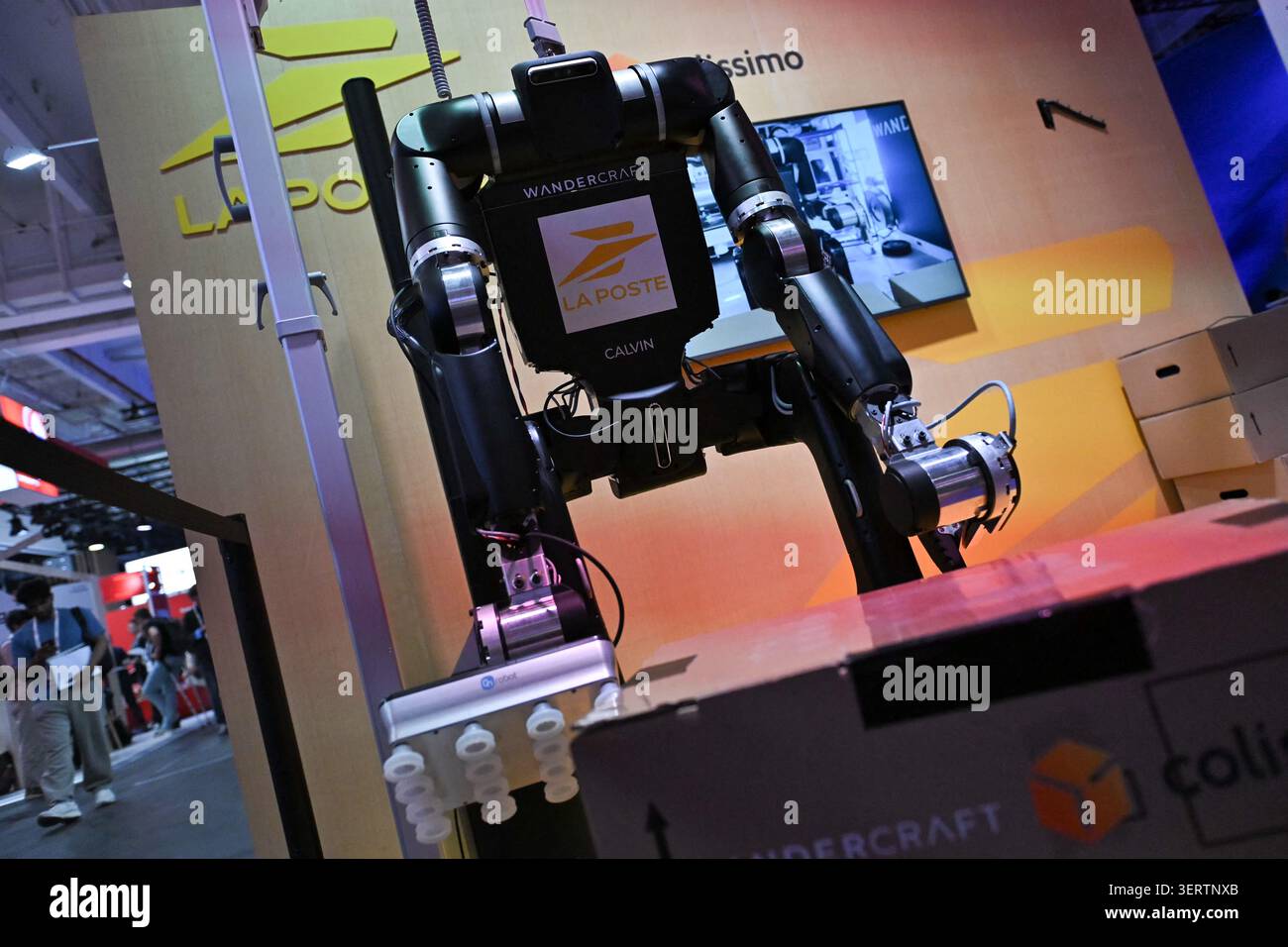 This photograph shows a robot of La Poste at the VivaTech event as ...