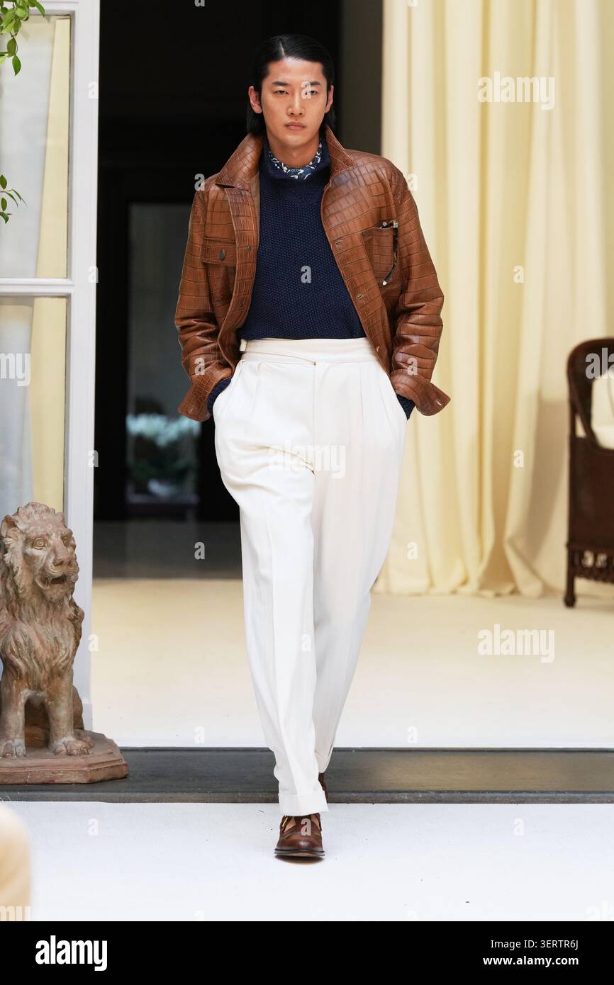 A model wears a creation as part of the Ralph Lauren Spring/Summer 2027 ...
