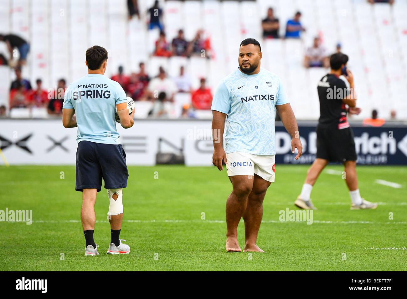 Taniela TUPOU of Racing and Max Spring of Racing during the Top 14 2025 ...