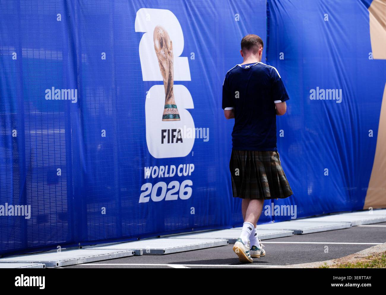 A Scotland fan ahead of the FIFA World Cup Group C match at the Boston ...