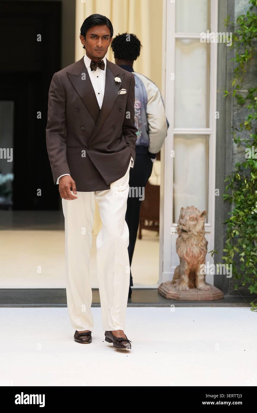A model wears a creation as part of the Ralph Lauren Spring/Summer 2027 ...