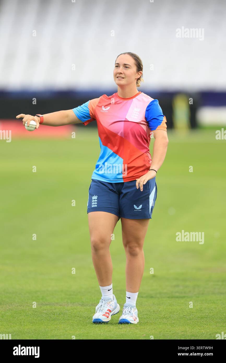 England's Alice Capsey during a nets session at Headingley, Leeds ...