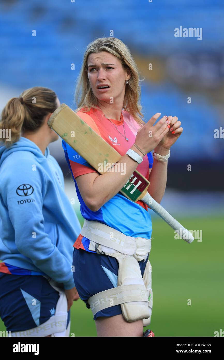 England's Lauren Bell during a nets session at Headingley, Leeds ...