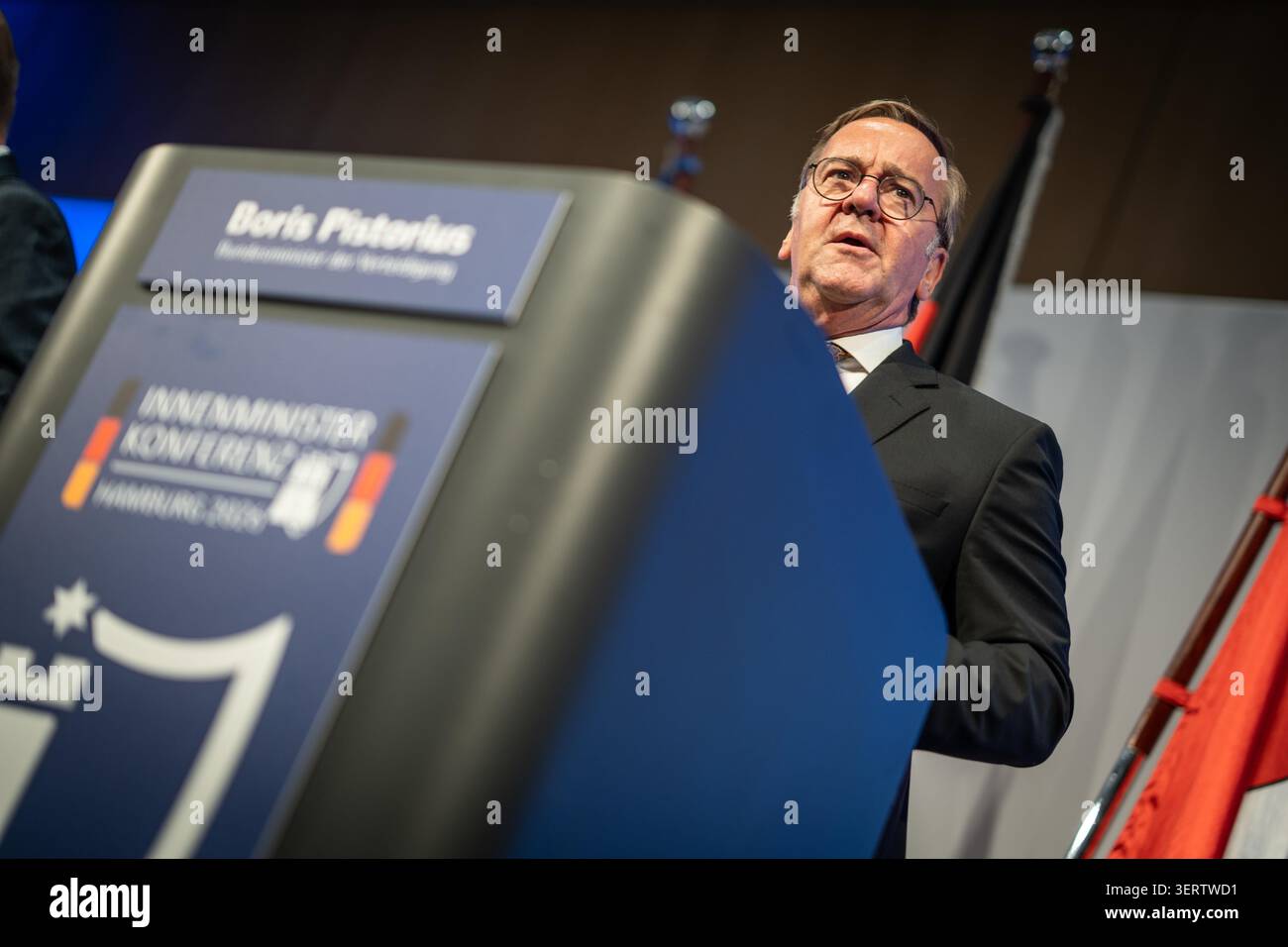 Final press conference at Hamburg CCH - Boris Pistorius (SPD), Minister ...