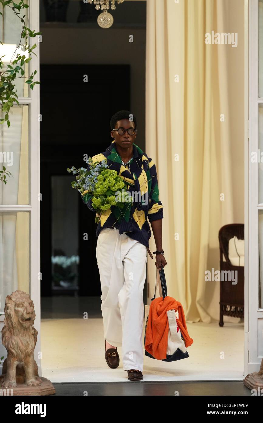 A model wears a creation as part of the Ralph Lauren Spring/Summer 2027 ...