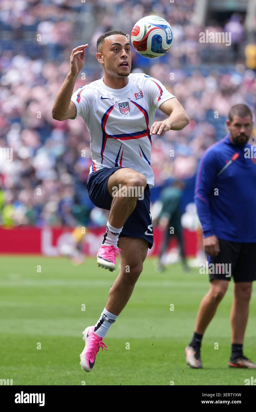 United States' Mark McKenzie warms up before the World Cup Group D ...