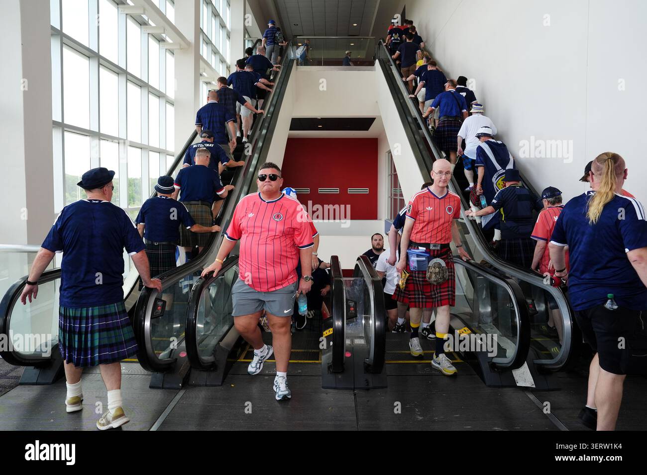 Scotland fans using the escalators after arriving by train ahead of the ...