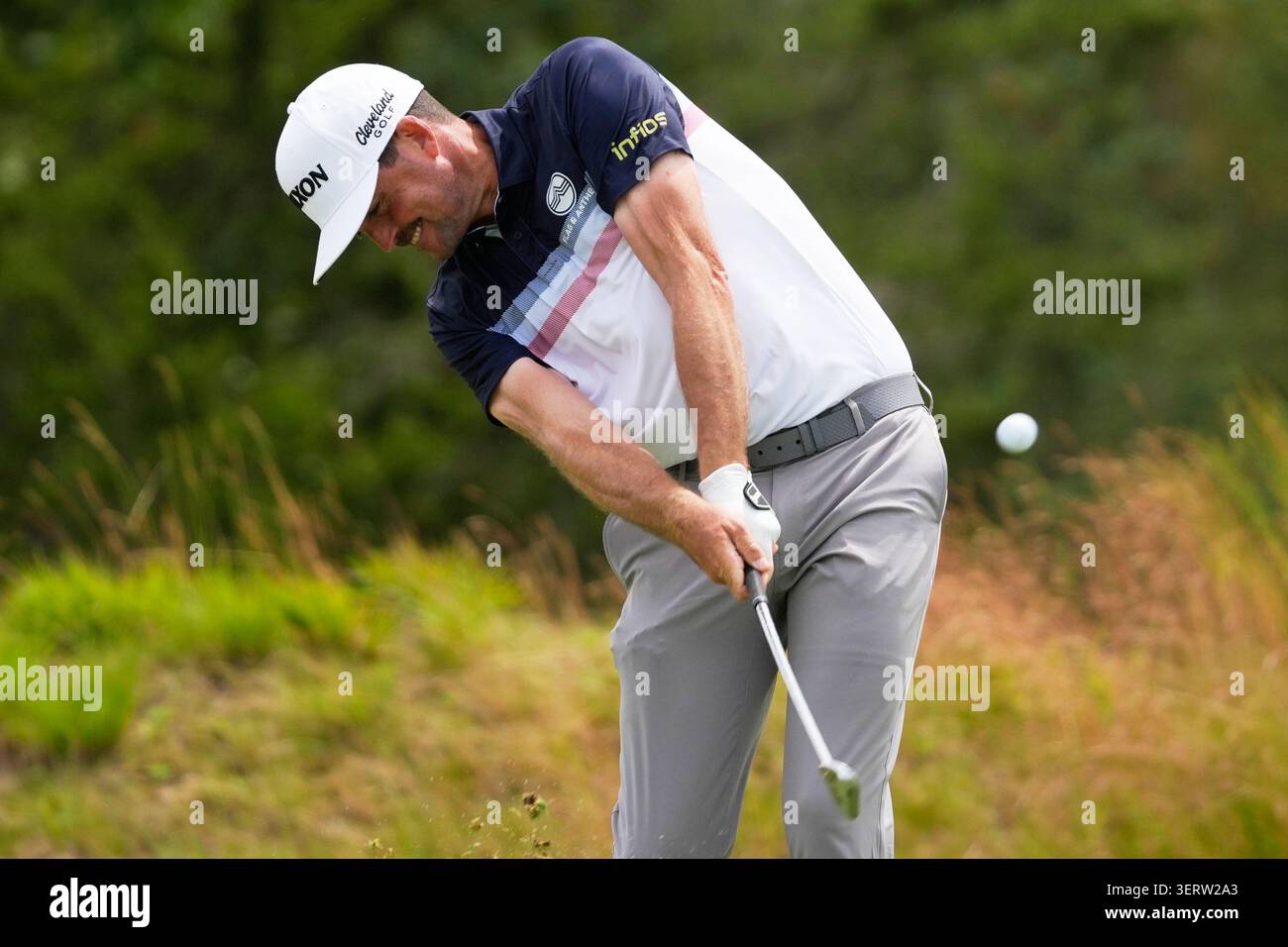 Keegan Bradley hits his tee shot on the 11th hole during the second ...