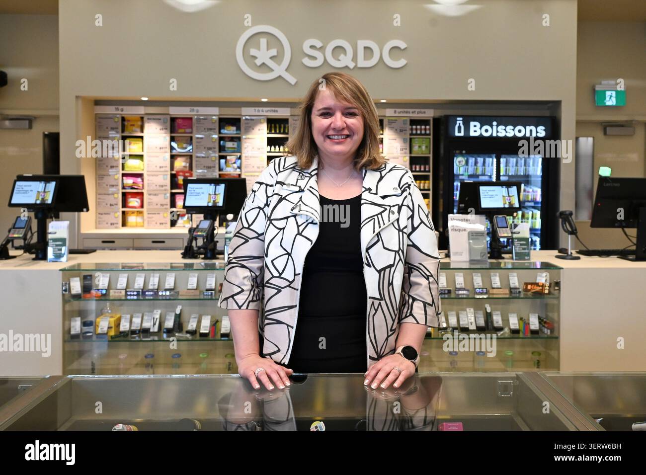 Suzanne Bergeron, president of the SQDC, poses at a store that is ...
