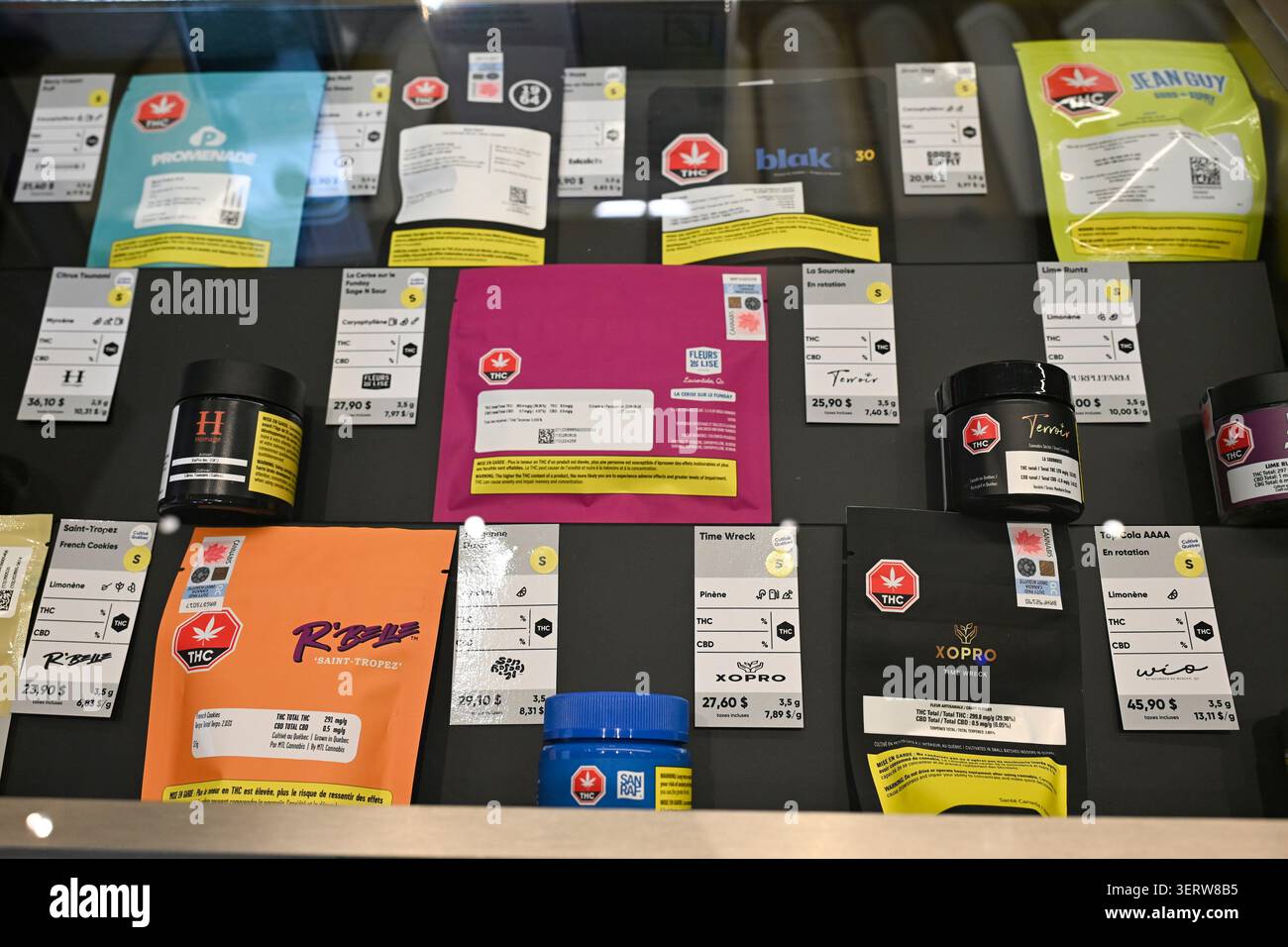 Displays are pictured at an SQDC store that is opening soon in Quebec ...