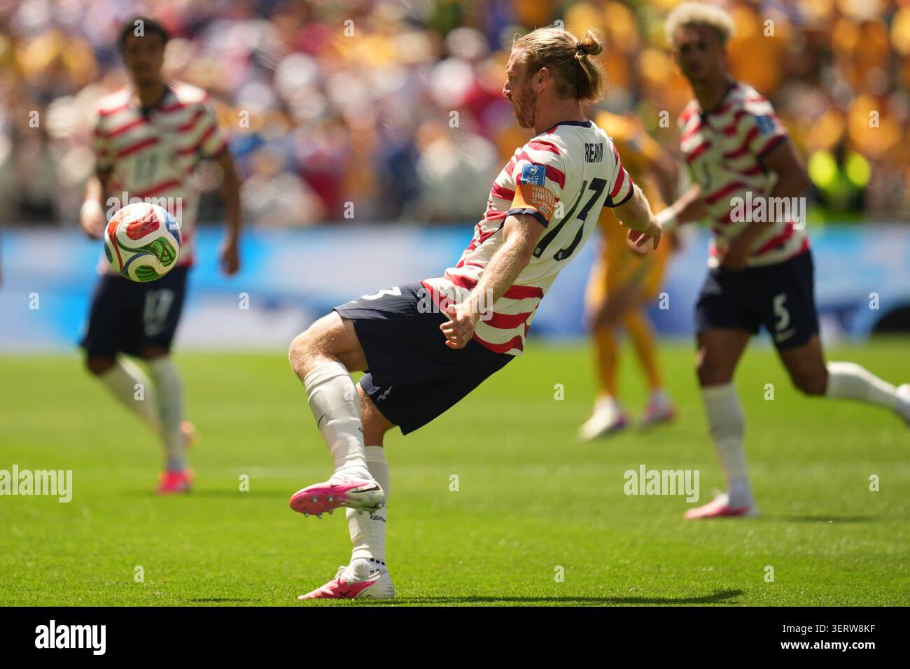 United States' Tim Ream (13) kicks the ball during the World Cup Group ...