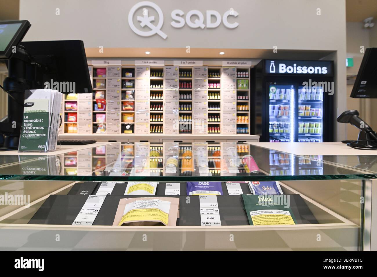 Displays are pictured at an SQDC store that is opening soon in Quebec ...
