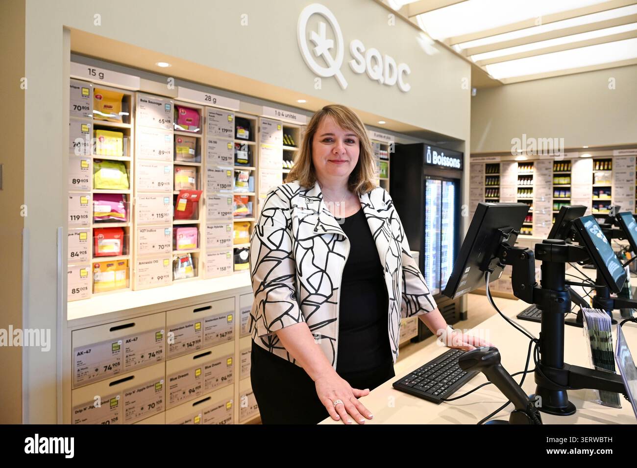 Suzanne Bergeron, president of the SQDC, poses at a store that is ...
