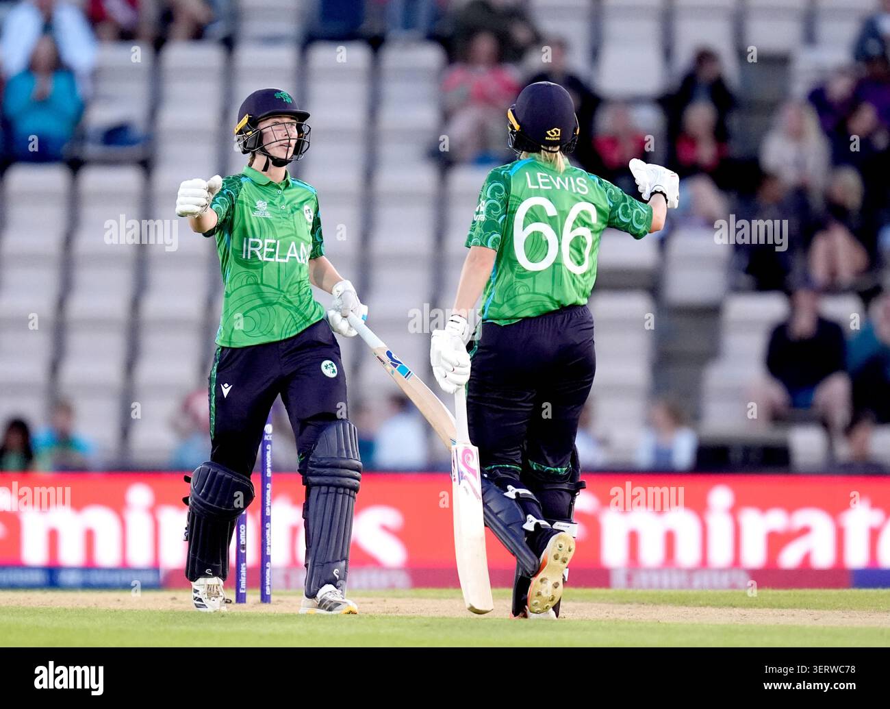 Ireland's Orla Prendergast (left) celebrates reaching a half century ...