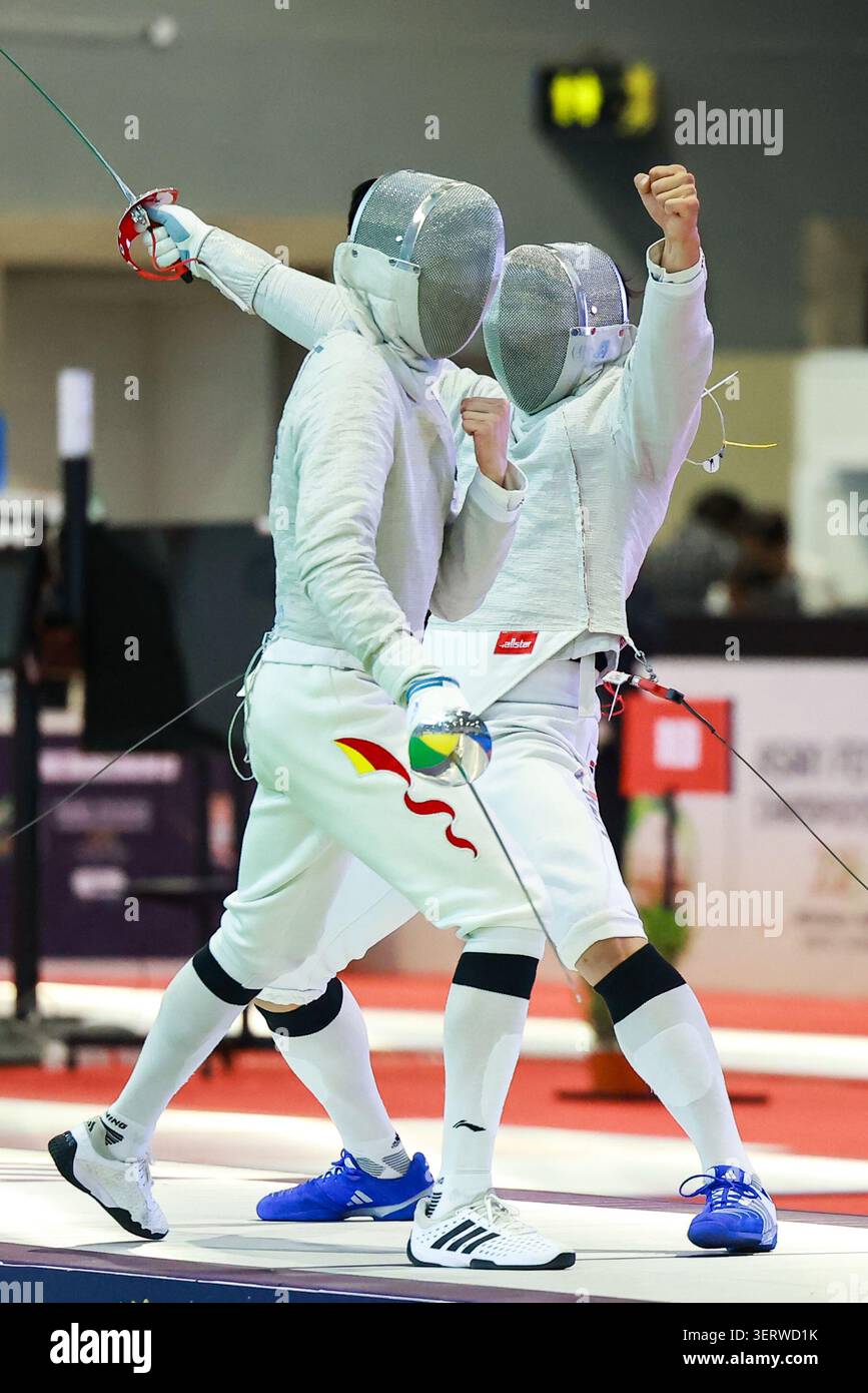 Luo Shaotong of China vs. Oh Sanguk of South Korea (Winner) during ...