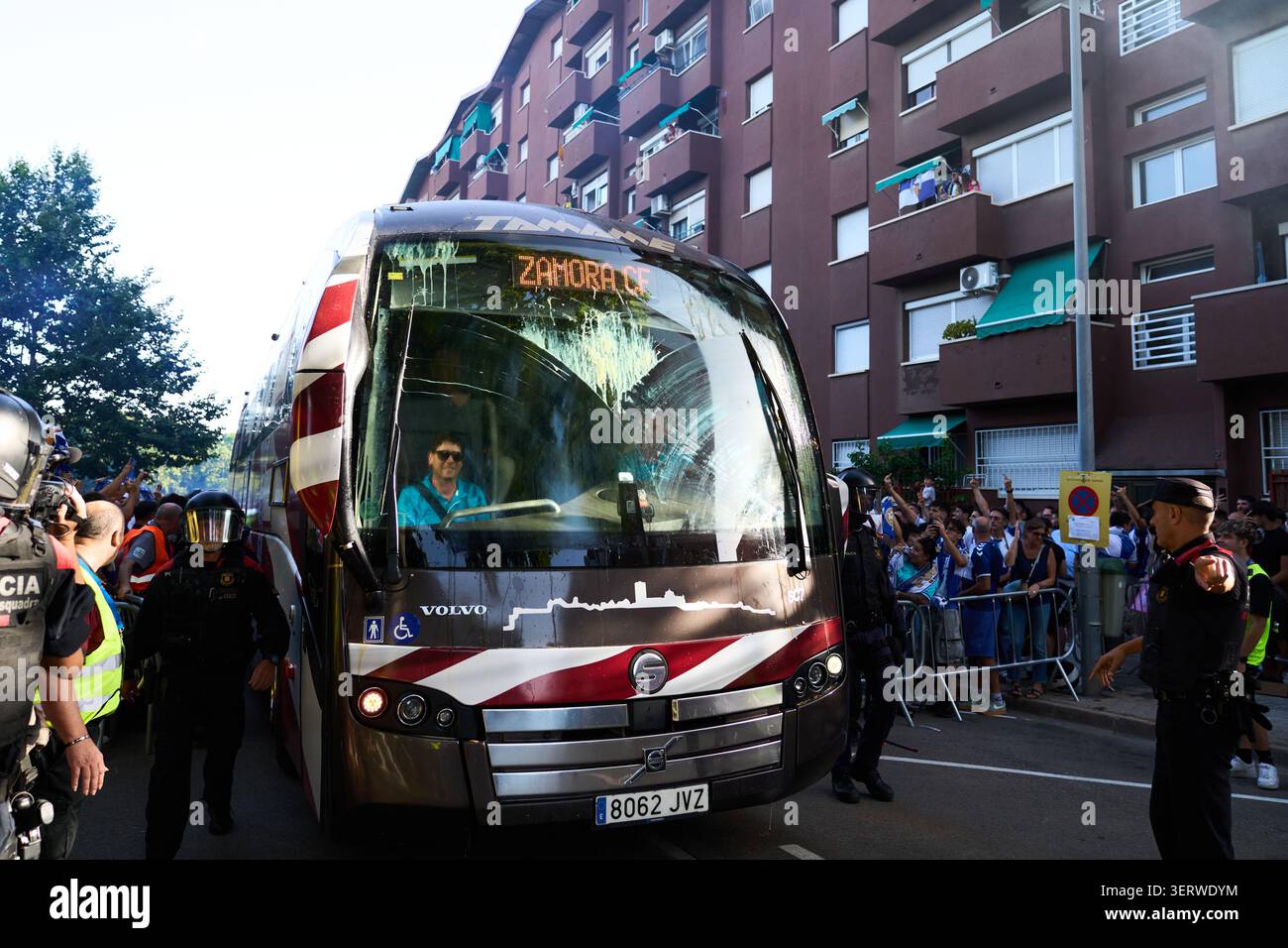 Sabadell, Spain. 5 Jun 2026. Zamora CF arribes at the Nova Creu Alta at ...