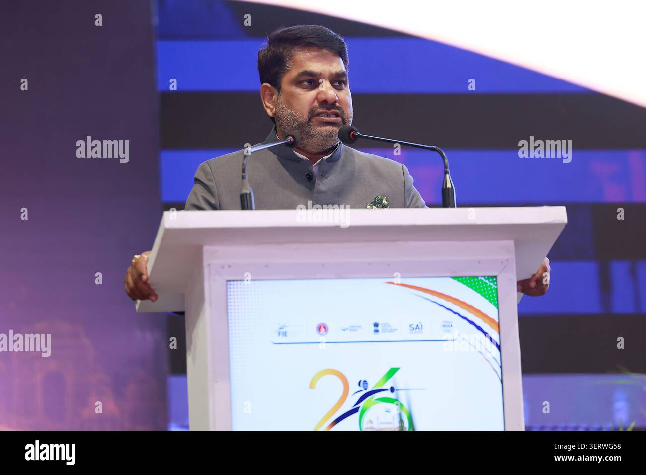 President of Fencing Association of india, Satej Dynandeo Patil during ...