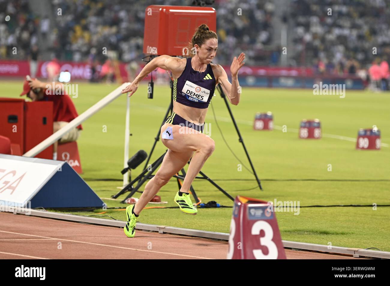 DOHA, QATAR – 19 June 2026: Athletes compete in the women’s 400m ...