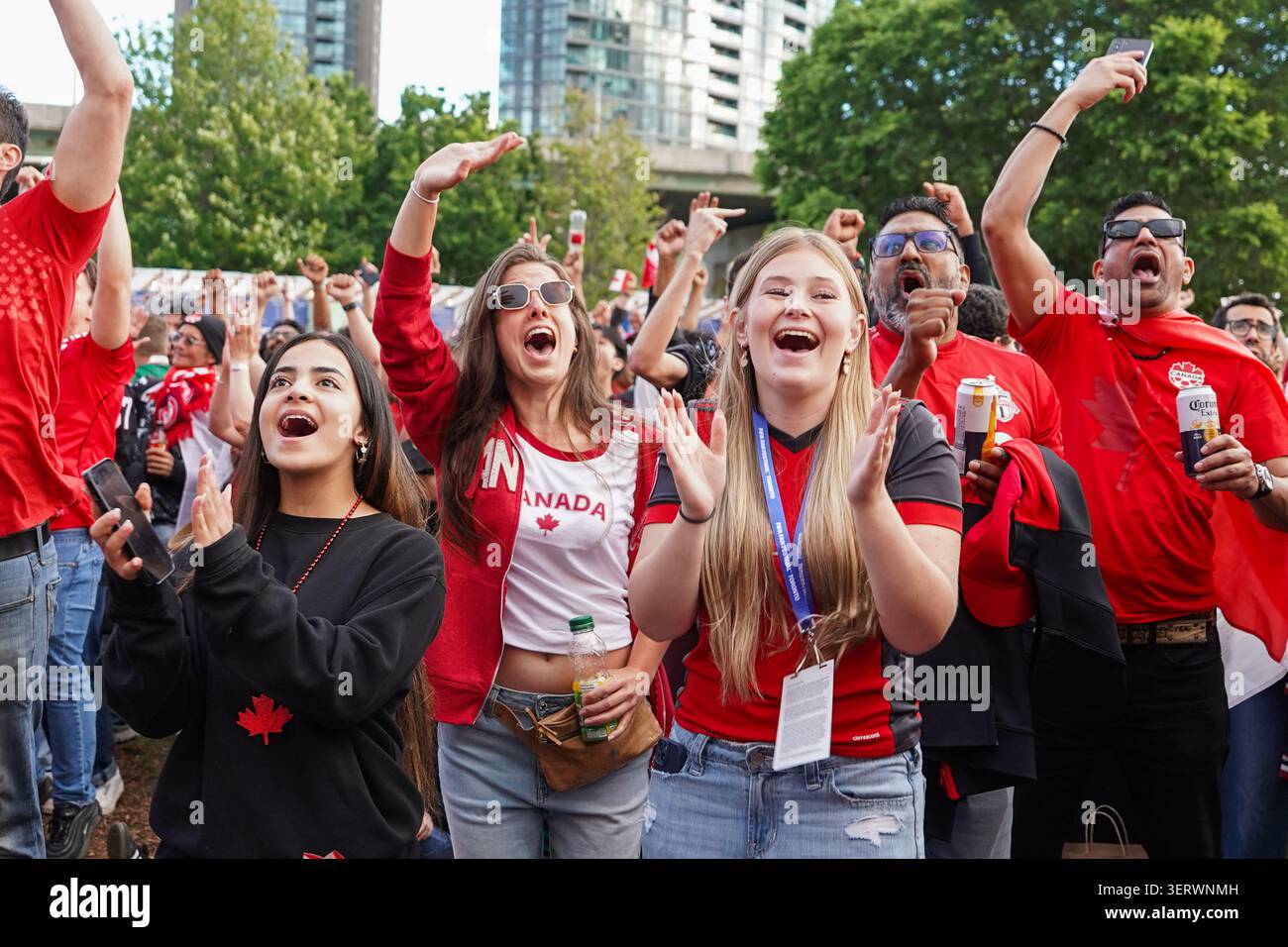 Canadian fans attend the 2026 FIFA World Cup Fan Festival to support ...